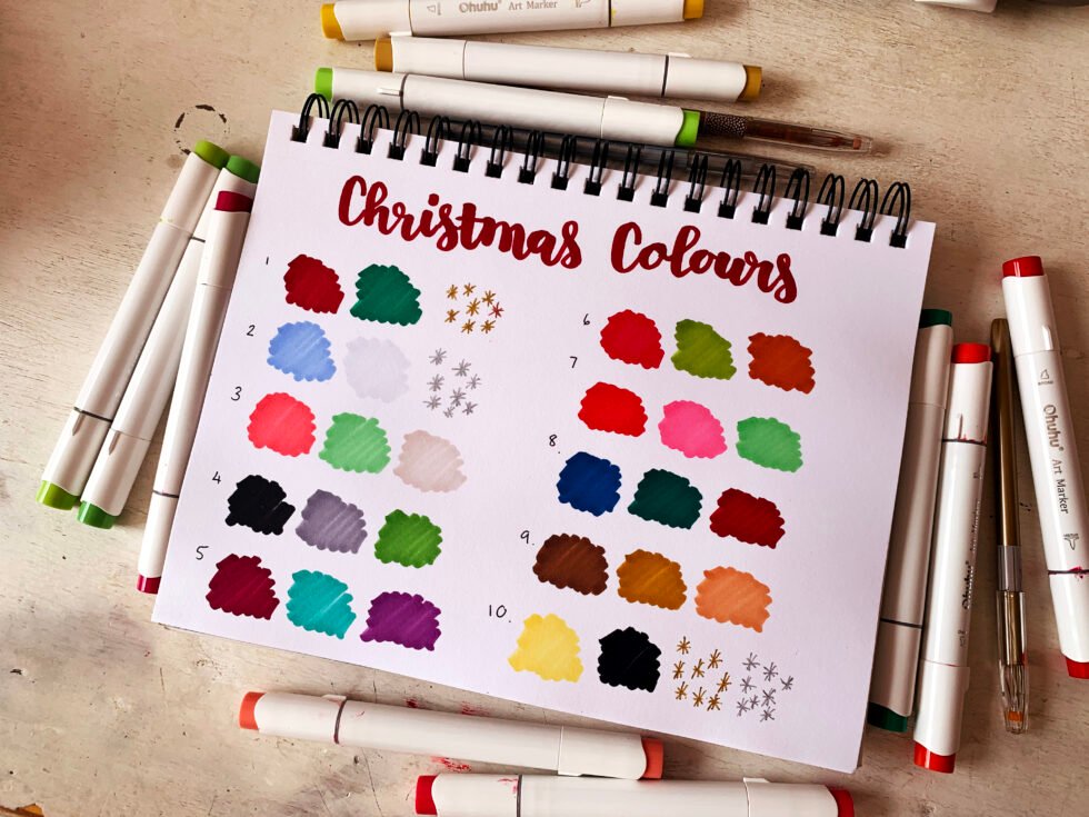 Color Palette Ideas for Stunning Christmas Coloring Pages | Sia Pretty ...